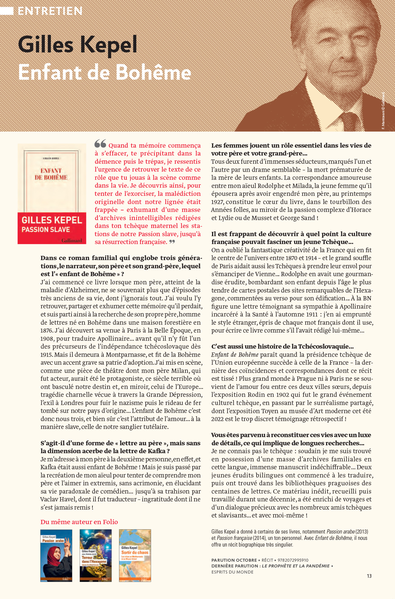 Cité des débats : Gilles Kepel présente son dernier livre en avant ...